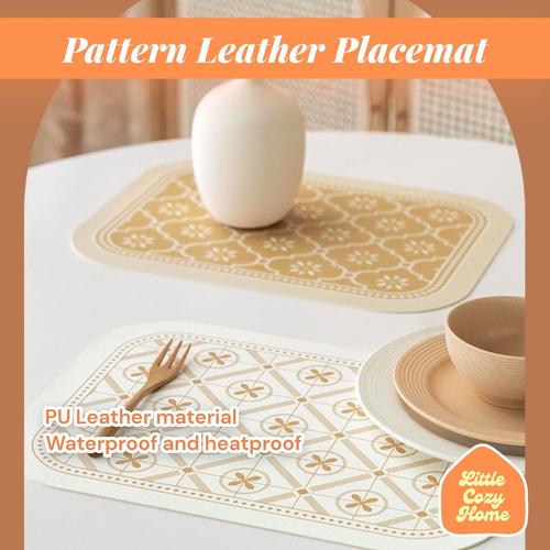 Promo PATTERN LEATHER PLACEMAT / Alas Meja Makan / Tablemat / Taplak ...
