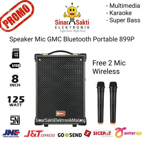 Jual Speaker GMC Bluetooth Portable 899P 899 P Multimedia Karaoke 2 Mic ...