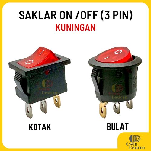 Jual Saklar Switch Bulat Kotak On Off Lampu Mini / 3 Pin 3 Kaki ...