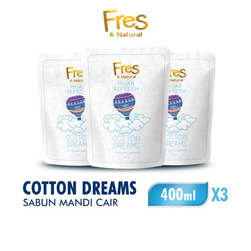 Promo Fres and Natural Sabun Mandi Cotton Dreams 400 mL x 3 pcs - Kab ...