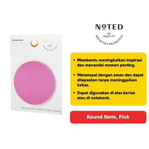 Promo 3M Noted by Post-it Round Notes Memo Bulat NTD-3RD-PK - Pink ...