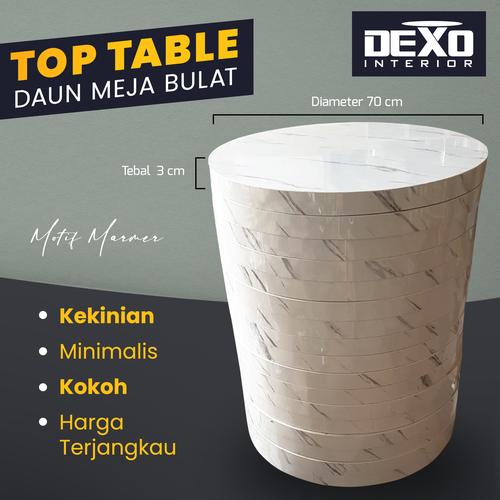 Jual Top Table Meja Bulat/ Papan Daun Meja Bundar 70 cm Tebal 3 cm ...