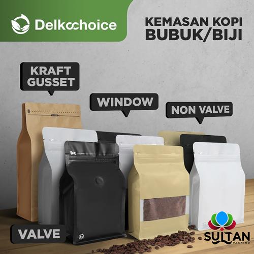 Jual Kemasan Kopi/Kemasan Biji Bubuk Kopi/ Standing Pouch Flat Bottom ...
