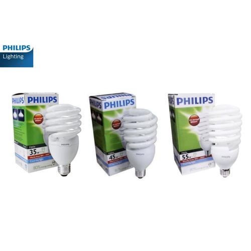 Jual PHILIPS Helix 35W 45W 55W Watt Spiral E27 Cool Daylight Putih - 55 ...