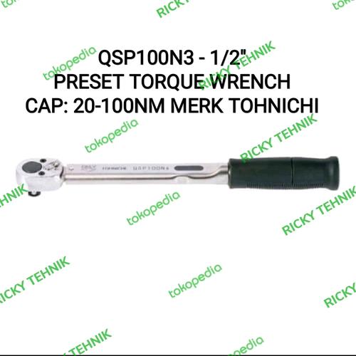 Jual QSP100N4 - 1/2" PRESET TORQUE WRENCH CAP:20-100NM MERK TOHNICHI ...