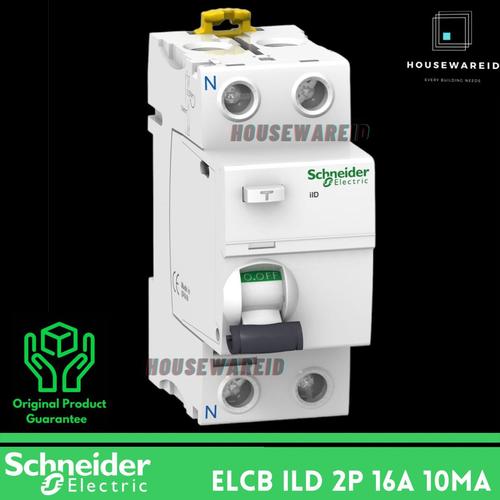 Promo ELCB RCCB Schneider 2p 16a 10mA A9R10216 ilD 2 Phase 2 Pole ...