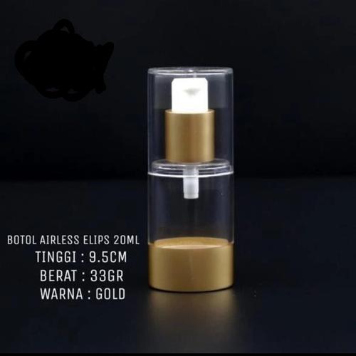 Jual Botol Airless Elips Gold 20ML Botol Airless Pump 20ml Gold Botol ...