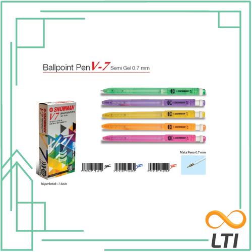 Jual Bolpen / Pulpen / Pen / Ballpoint Snowman V 7 Murah - V7 Per Pcs ...
