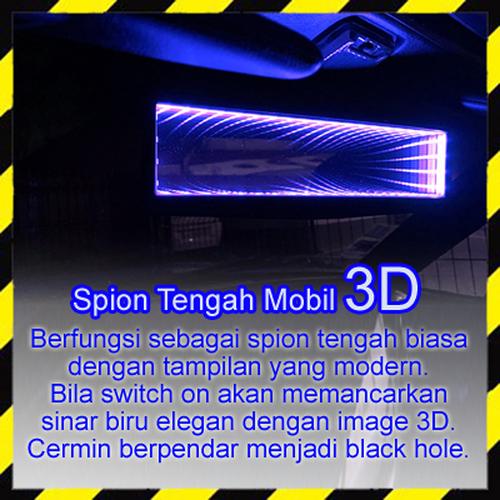 Jual Spion Tengah Mobil Car Center Mirror 3D Light 3 Dimensi Black Hole ...