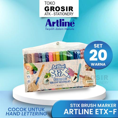Jual GROSIR Spidol Brush Lettering Artline Stix SET 20 WARNA ETX-F/20 ...