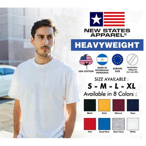 Jual Kaos New States Apparel Heavyweight T-shirt 5400 KHUSUS WARNA ...