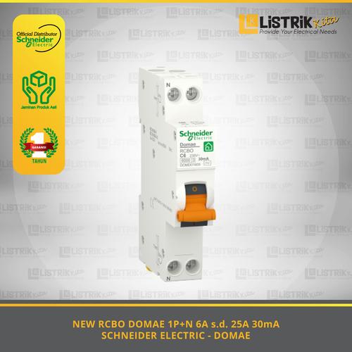 Jual RCBO 1P+N DOMAE SCHNEIDER ELECTRIC 6A/10A/16A/20A/25A 30mA AC 6kA Kurva C - DOMD016** - 1P ...