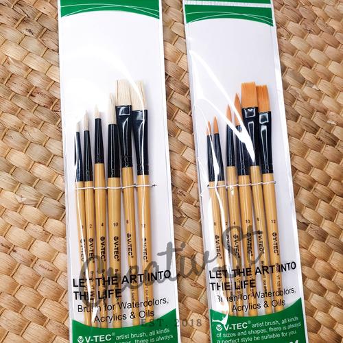 Jual Kuas Lukis Set V-TEC Cat Akrilik Minyak Air Paint Brush Acrylic ...