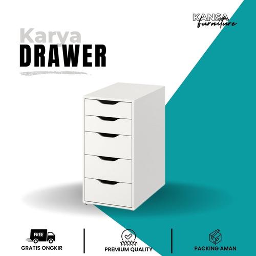 Jual KARYA Laci Drawer Cabinet Rak Meja Multifungsi 5 Susun - Putih ...