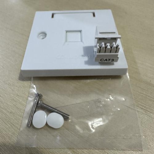 Jual Face plate 1 lubang + modular RJ11 / modular Cat3 / modular ...