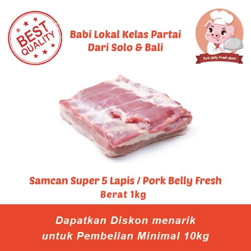 Jual Samcan - Pork Belly - Daging 5 Lapis - Potongan kotak Fresh berat ...