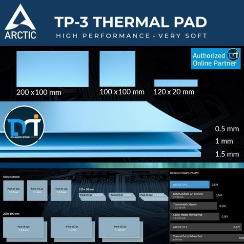 Jual Arctic TP-3 - High Performance Thermal Pad 6W/mK I TP3 - 120x20x1 ...