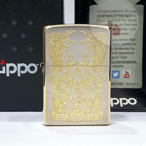 Jual Zippo Original Golden Buddha Gold and Silver Plate Japan - Jakarta ...