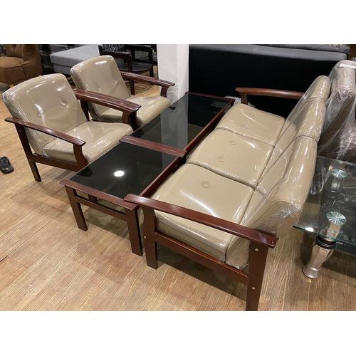 Jual Kursi tamu kayu asli 1 set Aprilia Ligna (311 + 2 meja kaca) Sofa ...