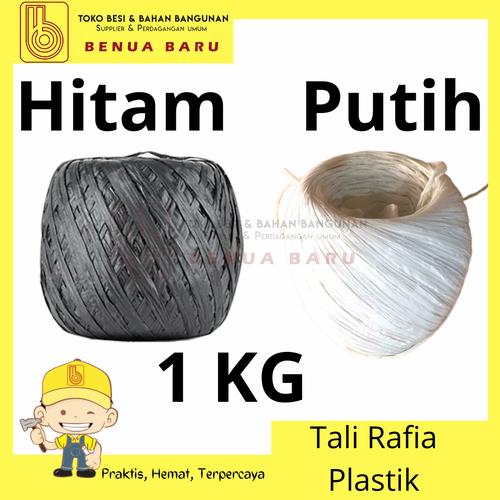 Jual Tali Rafia Hitam Putih 1 Kg / Tali Plastik Hitam Putih 1 Kg/Tali ...