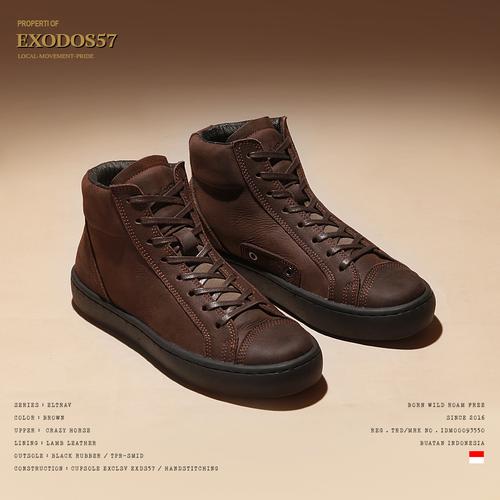 Promo Sepatu Sneakers Kulit Pria Exodos57 Eltrav Brown - 36 Cicil 0% 3x ...