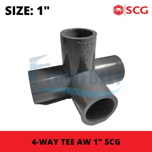 Jual 4 WAY TEE AW 1 INCH SCG PVC CROSS 1" TEBAL TEE ELBOW 4 SUDUT 4 ...