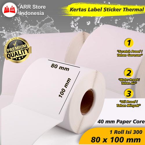 Promo Kertas Resi Label Thermal Barcode Roll uk 80 x 100 mm is 300 pcs ...