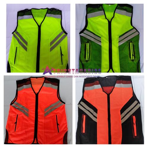 Jual rompi jaring polosan/rompi lapangan/rompi proyek/rompi parkir ...