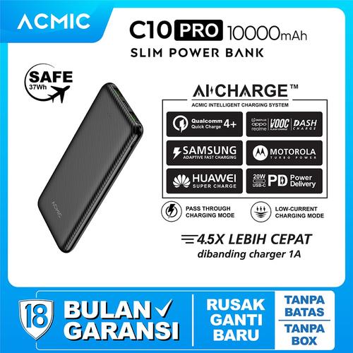 Jual Powerbank ACMIC C10PRO Slim 10000mAh AiCharge Power Bank C10 Pro QC4 - Kab. Tangerang ...