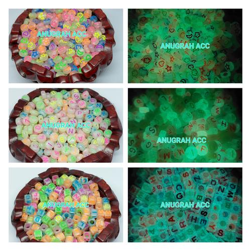 Jual manik mote huruf abc glow in the dark - bulat - Jakarta Utara ...