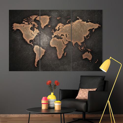 Jual Hiasan Dinding Wall Decor Peta Dunia World Map Vintage Kamar Rumah ...