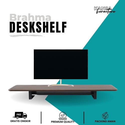 Jual Deskshelf Monitor Stand Riser Kayu Customize Solid Wood - Walnut ...