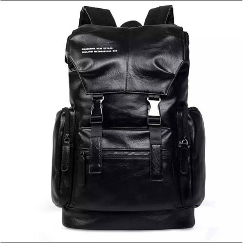 Jual tas punggung ransel backpack fashion pria leather - Hitam - Kota ...