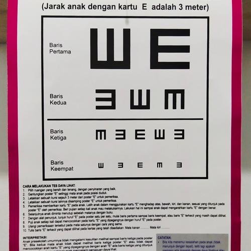 Jual Alat Test Mata Anak/Snellen Chart/Kartu E - Kab. Tasikmalaya ...