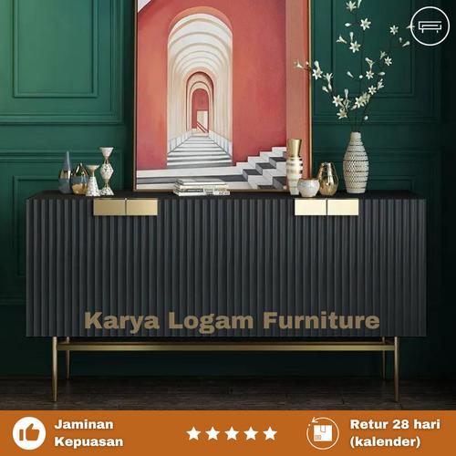 Jual Lemari Kabinet Buffet Hitam Salur - Credenza Kayu Mahoni dan ...