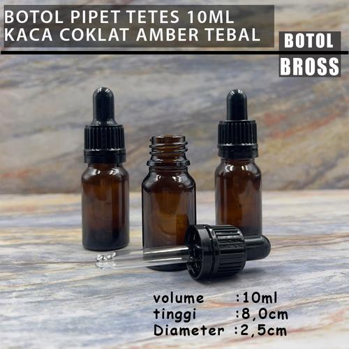 Jual Botol Kaca 10ml Pipet Tetes Coklat Amber Segel - Bottle Tebal ...
