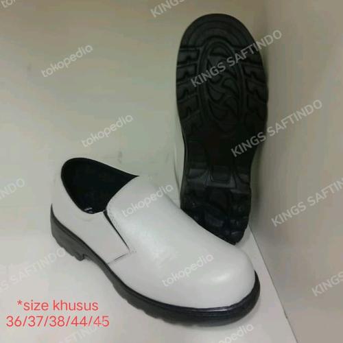 Jual SAFETY SHOES WARNA PUTIH MODEL SLOP / SEPATU SAFETY PUTIH ...