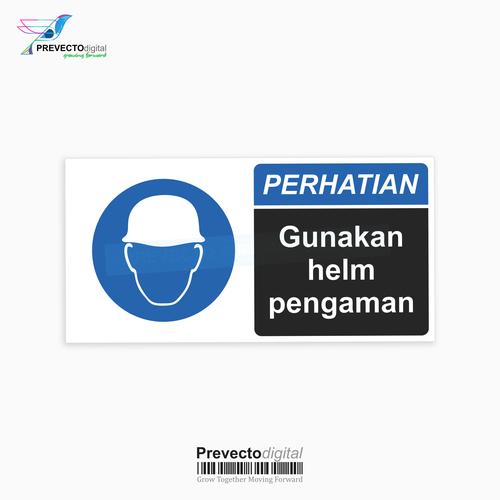 Jual Sticker Safety Sign K3 ANSI Z535 Rambu Gunakan Helm Pengaman ...