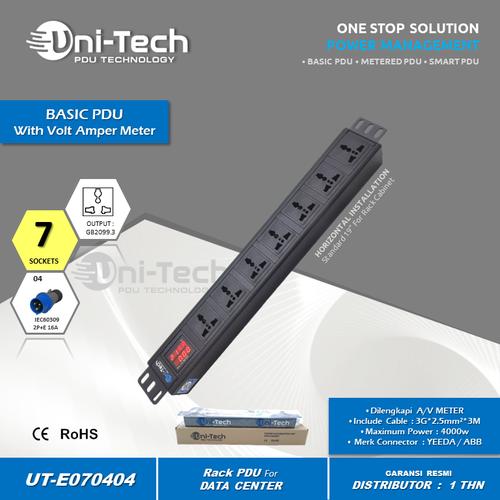 Jual PDU 7 Holes with AV Meter 2in1 Type Universal, Input IEC60309 2P+E ...