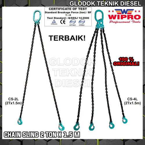 Jual WIPRO 4 & 2 Leg Chain Sling 2 TON X 1.5 Meter M Terbaik CS 2L 4L ...