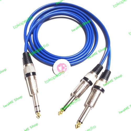Jual kabel audio insert jack trs 6.5mm to 2 ts 6.5mm kabel kitani 50cm ...