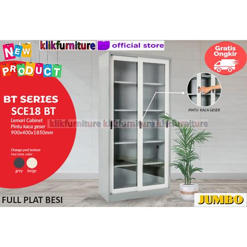 Promo Lemari Arsip Filing Cabinet Besi Pintu Sliding KACA SCE18 BT ...