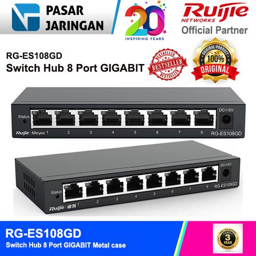 Jual RUijie Reyee RG-ES108GD Switch Hub 8 Port GIGABIT Metal case ...