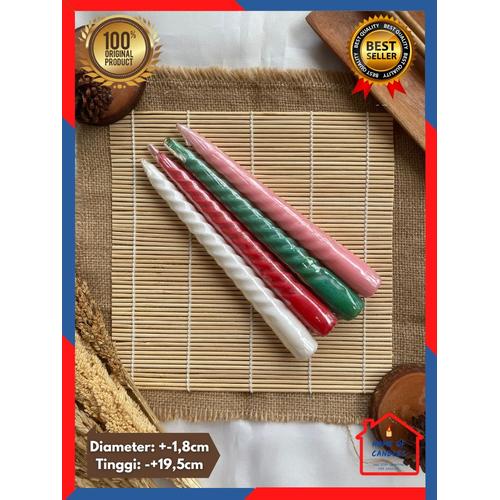 Jual Lilin Spiral Pendek / Lilin Ulir Candlelight Warna Kemasan 1pcs ...