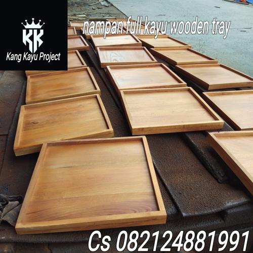 Jual wooden tray serving tray nampan baki full kayu tempat saji makanan ...