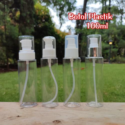 Jual Botol Plastik 100ml Pump Botol Kosmertik Skincare Botol Kosong Bening - Pump Xiumin ...