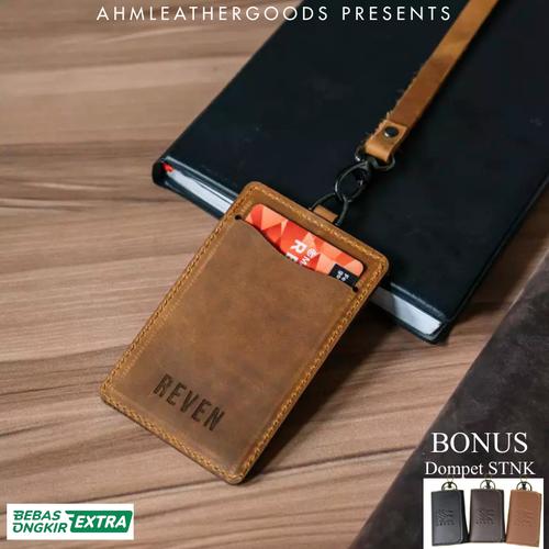 Promo Kalung Tempat Id Card Holder Kulit Asli Reven Arca Lanyard Bumn ...