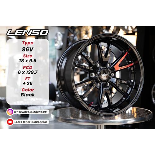 Jual VELG LENSO 96 V RING 18 PCD 6 ET 25 BLACK GLOSSY PAJERO FORTUNER ...