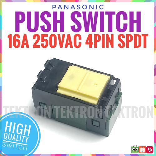 Jual Panasonic Push Switch 4pin SPDT Lock 16A 250VAC High Quality Japan ...