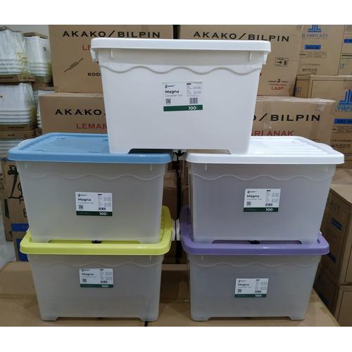 Jual Box container gessler 100 liter plastik (roda) - lemon - Kota ...